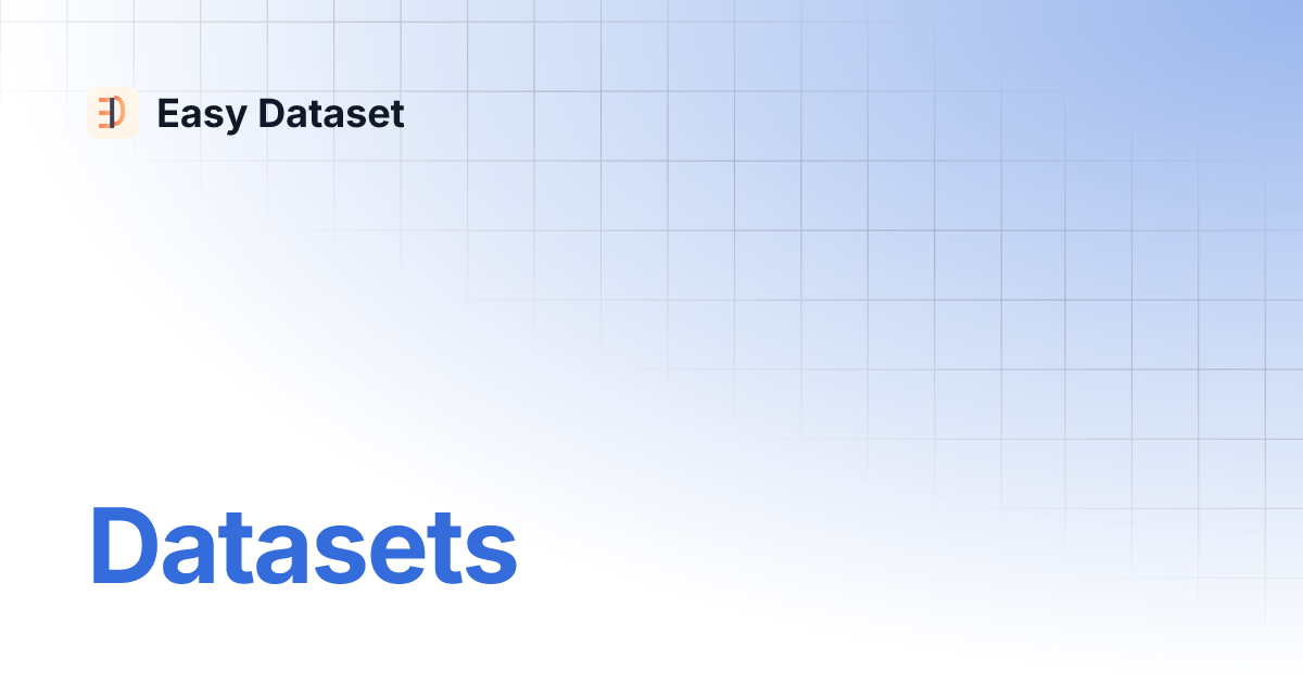 Datasets | Easy Dataset