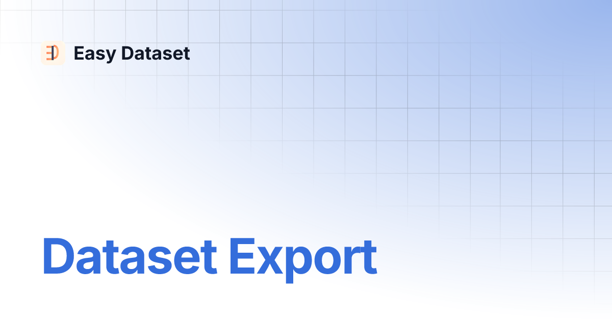 Dataset Export | Easy Dataset