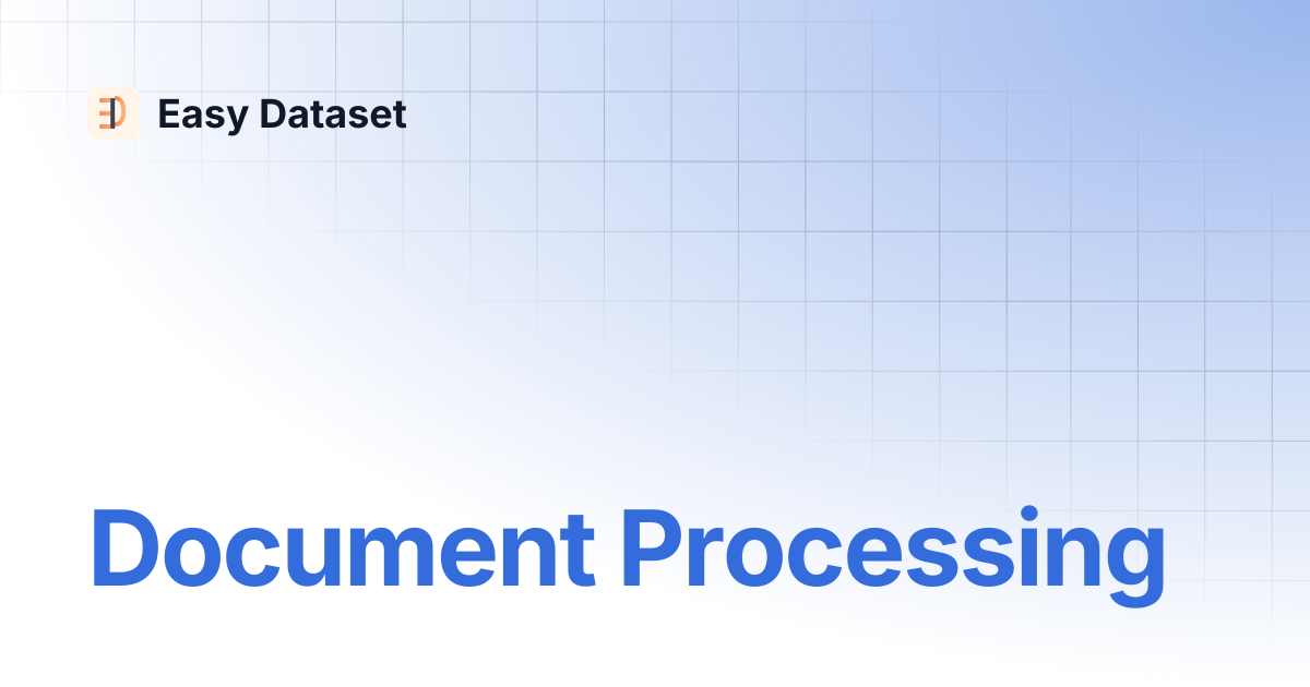 Document Processing | English | Easy Dataset